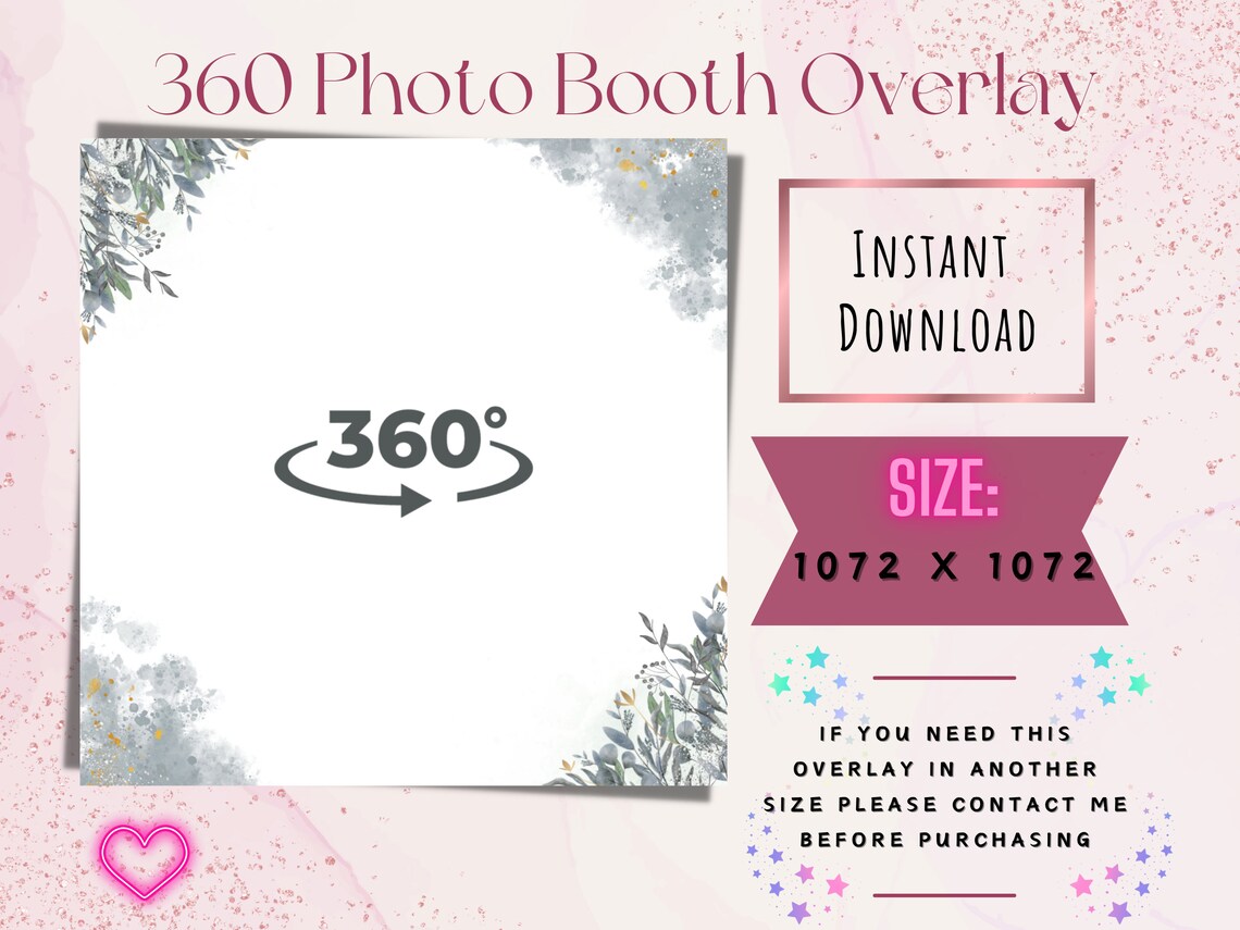 360 Wedding Overlay, Grey, Brass, Dusty Blue, Sage Overlay, Birthday ...