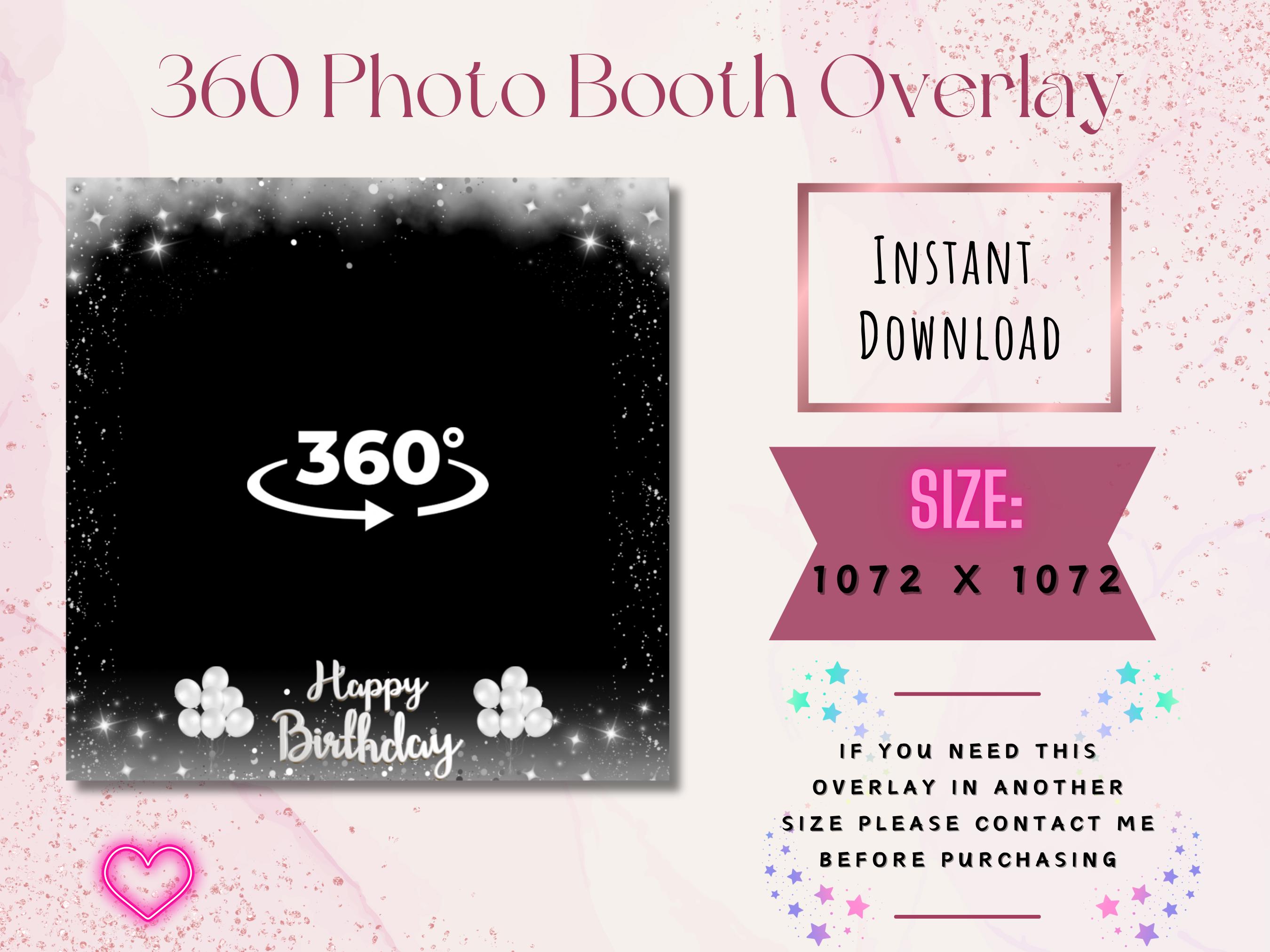 360 Photo Booth Overlay, White Party Overlay, Happy Birthday Overlay ...
