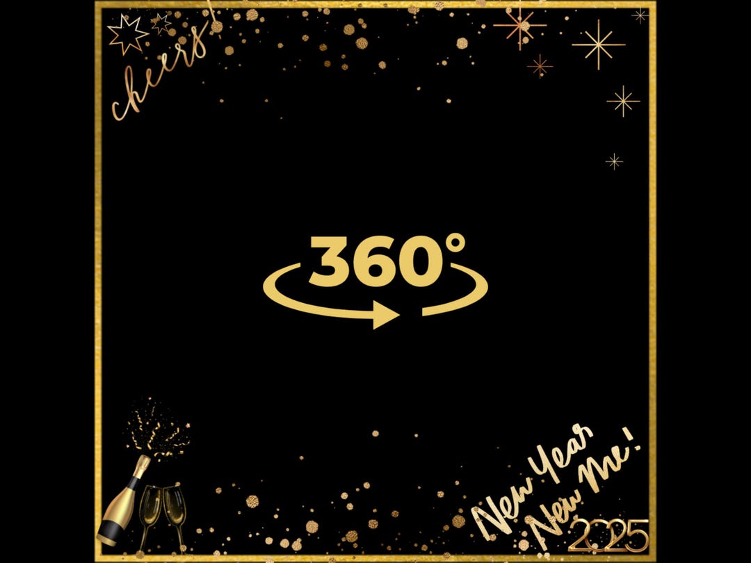 360 Photo Booth Overlay, Gold Foil New Years Overlay, Holiday Overlay ...