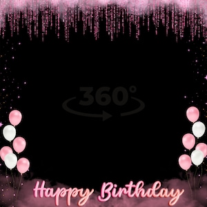360 Photo Booth Overlay, Pink Happy Birthday Overlay, Photo Booth ...