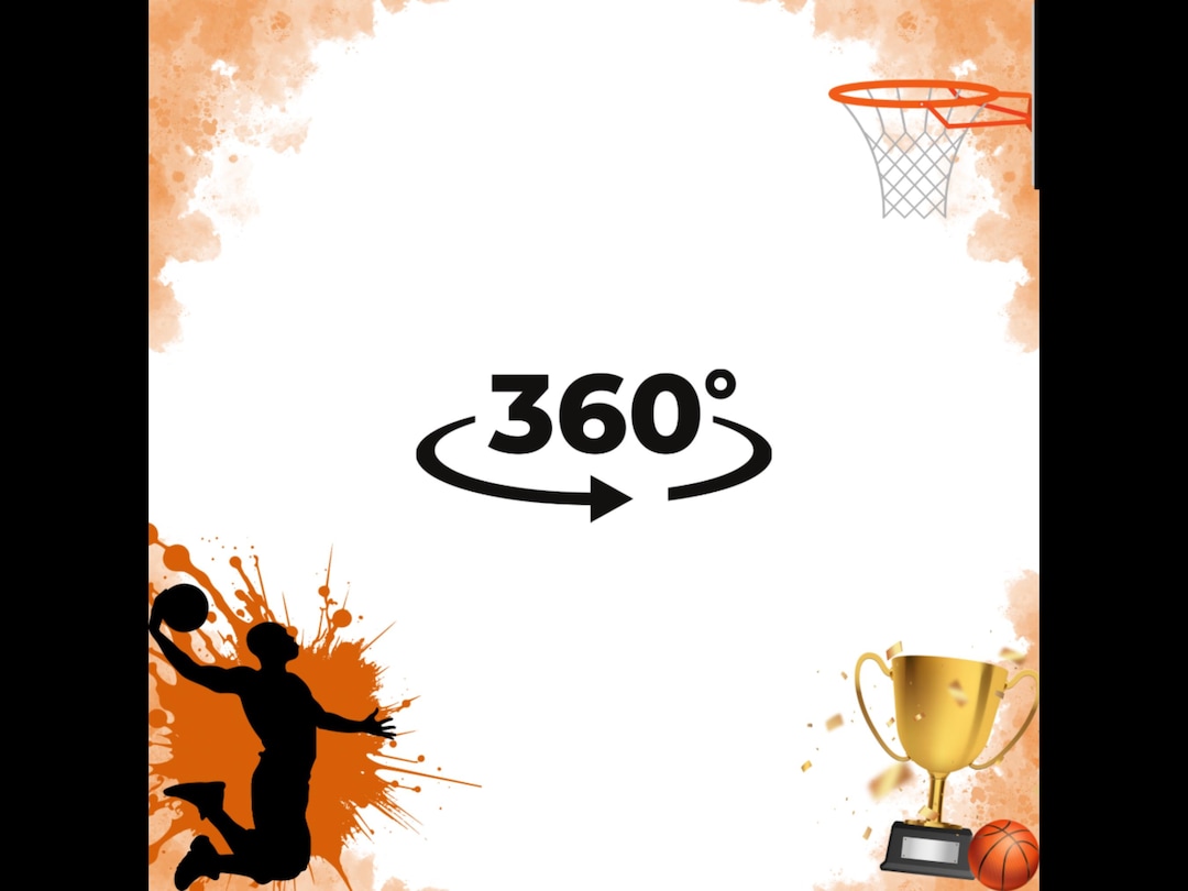 Basketball 360 Photo Booth Overlay, Basketball Trophy Template for ...