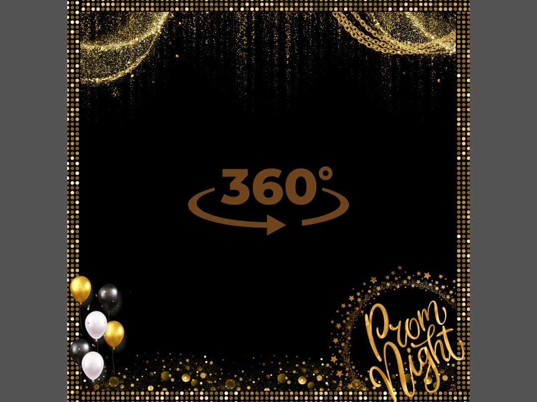 360 Photo Booth Overlay, Prom Overlay, Gold Prom 360 Overlay, Video ...