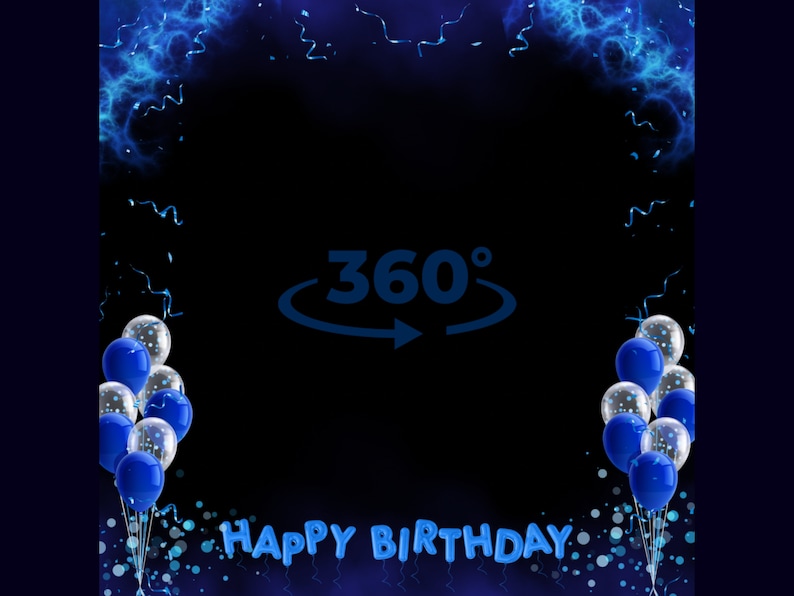 360 Photo Booth Blue Birthday Party, Happy Birthday Overlay, Boys ...