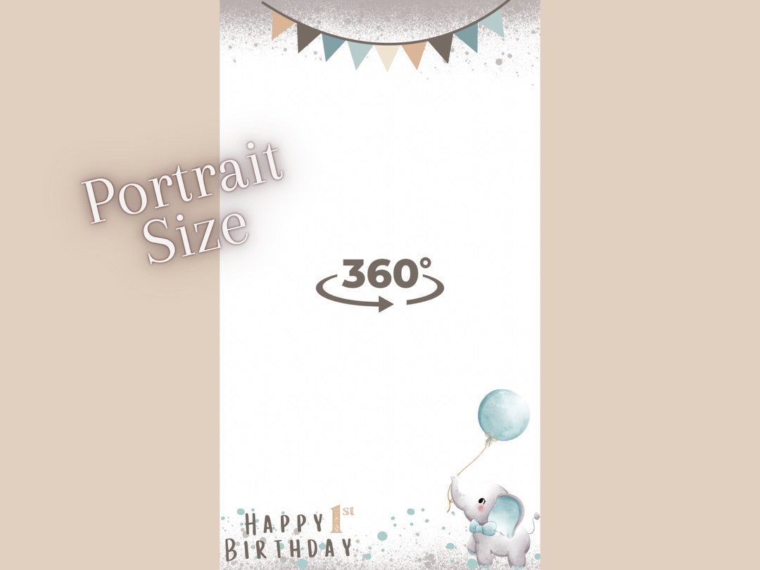 Blue 1st Birthday 360 Photo Booth Overlay, Boys First Birthday, 360 ...