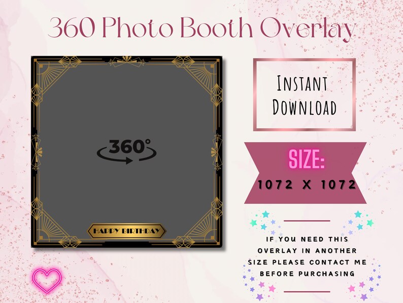 360 Photo Booth Overlay, Prom 360 Overlay, Video Booth Overlay Template ...