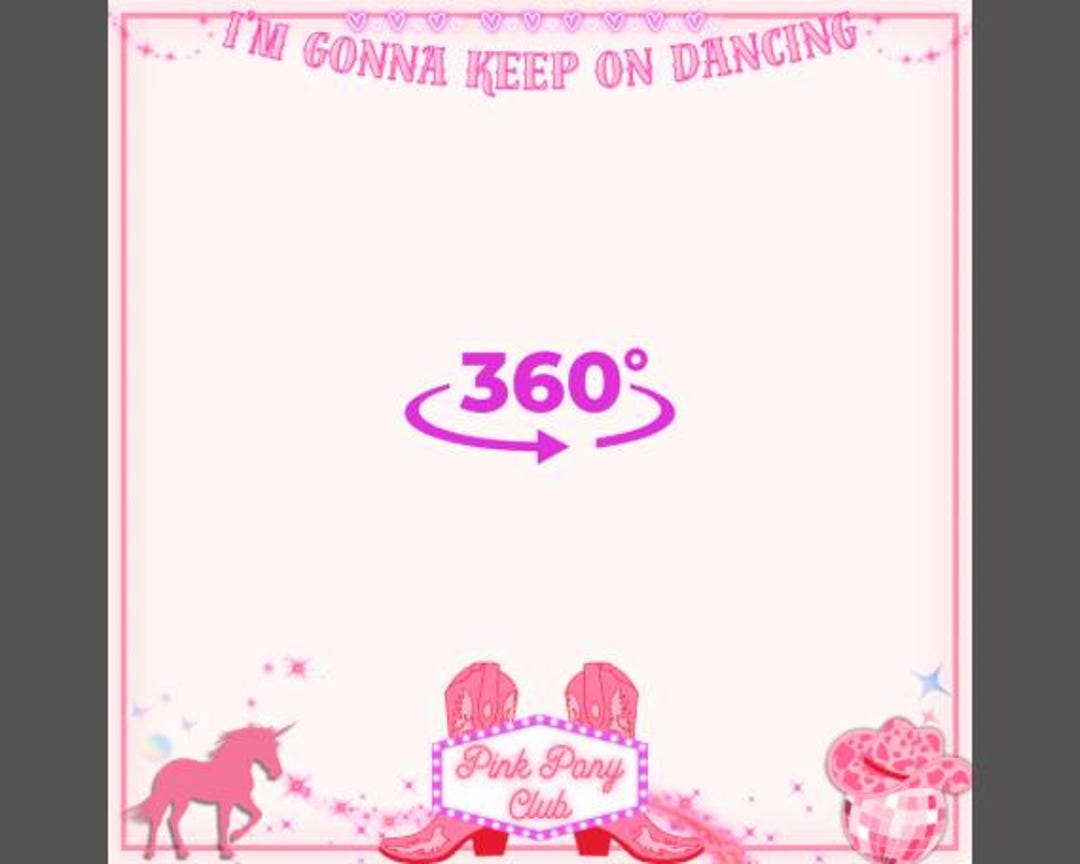 360 Photo Booth Overlay, Pink Pony Club Overlay, Photo Booth Birthday ...