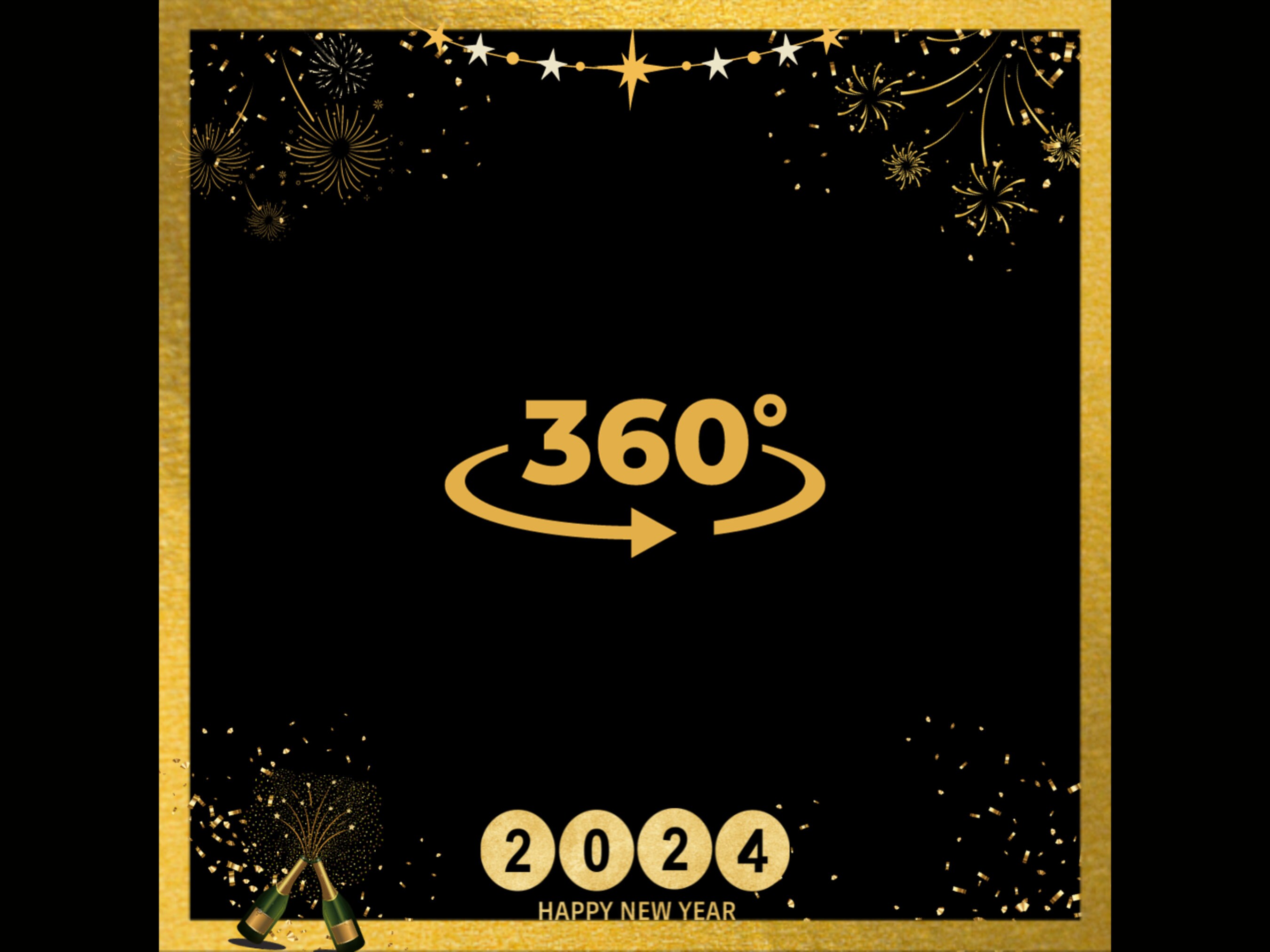 360 Photo Booth Overlay, Gold New Year Overlay, New Years Holiday ...