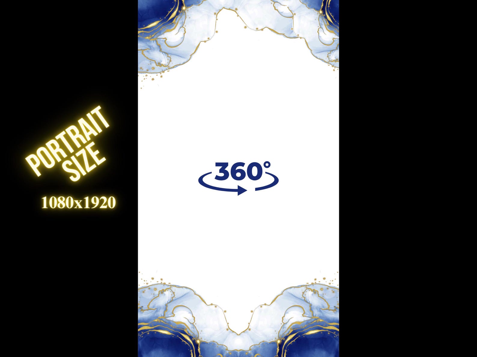 360 Photo Booth Overlay, 360 Video Overlay, Gold and Blue Photo Booth ...