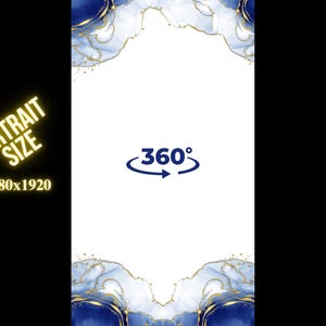 360 Photo Booth Overlay, 360 Video Overlay, Gold and Blue Photo Booth ...