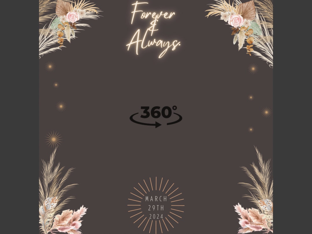 360 Photo Booth Overlay, Wedding Overlay, 360 Wedding Overlay, Boho ...