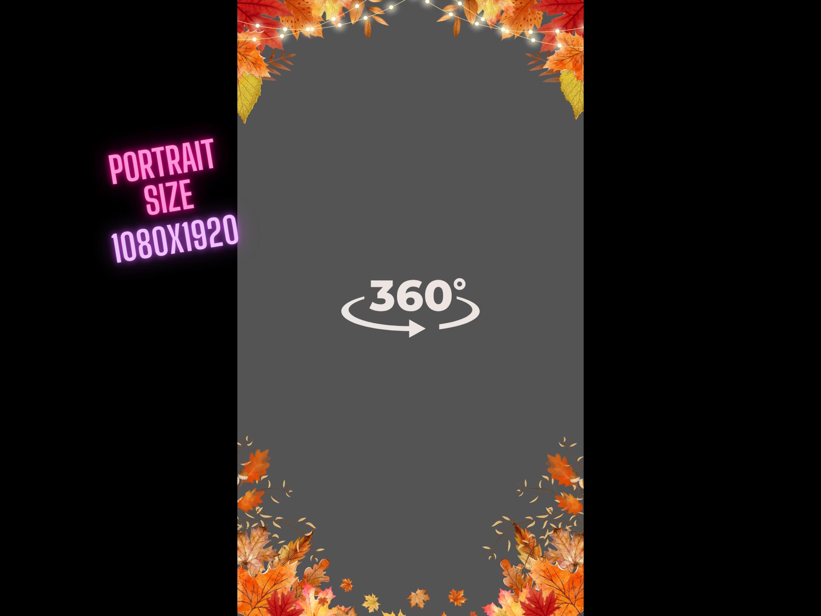 360 Photo Booth Overlay, Fall Leaves Overlay, Portrait Size Overlay ...