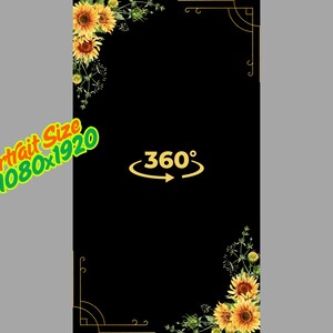 360 Photo Booth Overlay, Wedding Overlay, Sunflower Summer, Portrait ...
