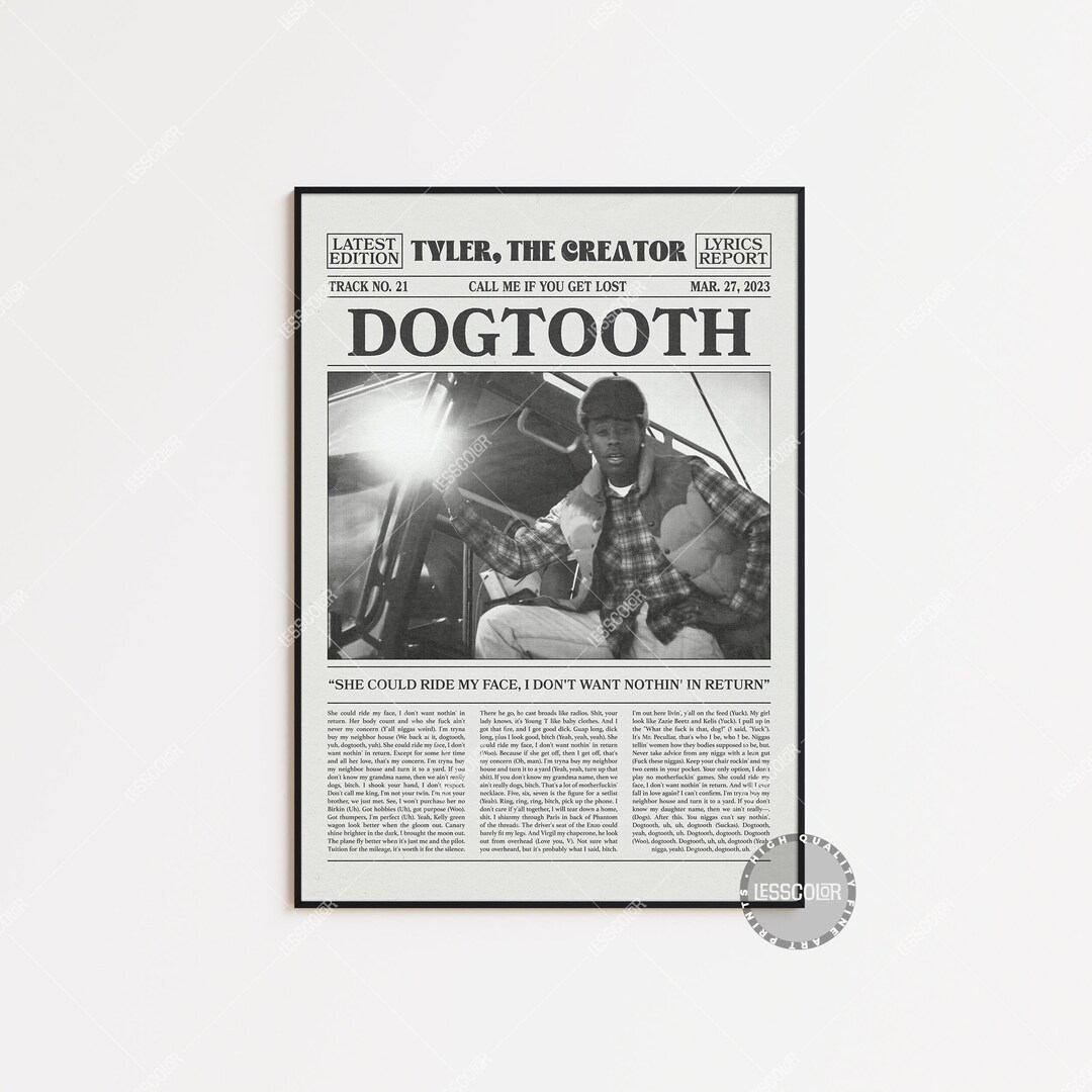 Tyler the Creator Retro Newspaper Print DOGTOOTH Poster - Etsy