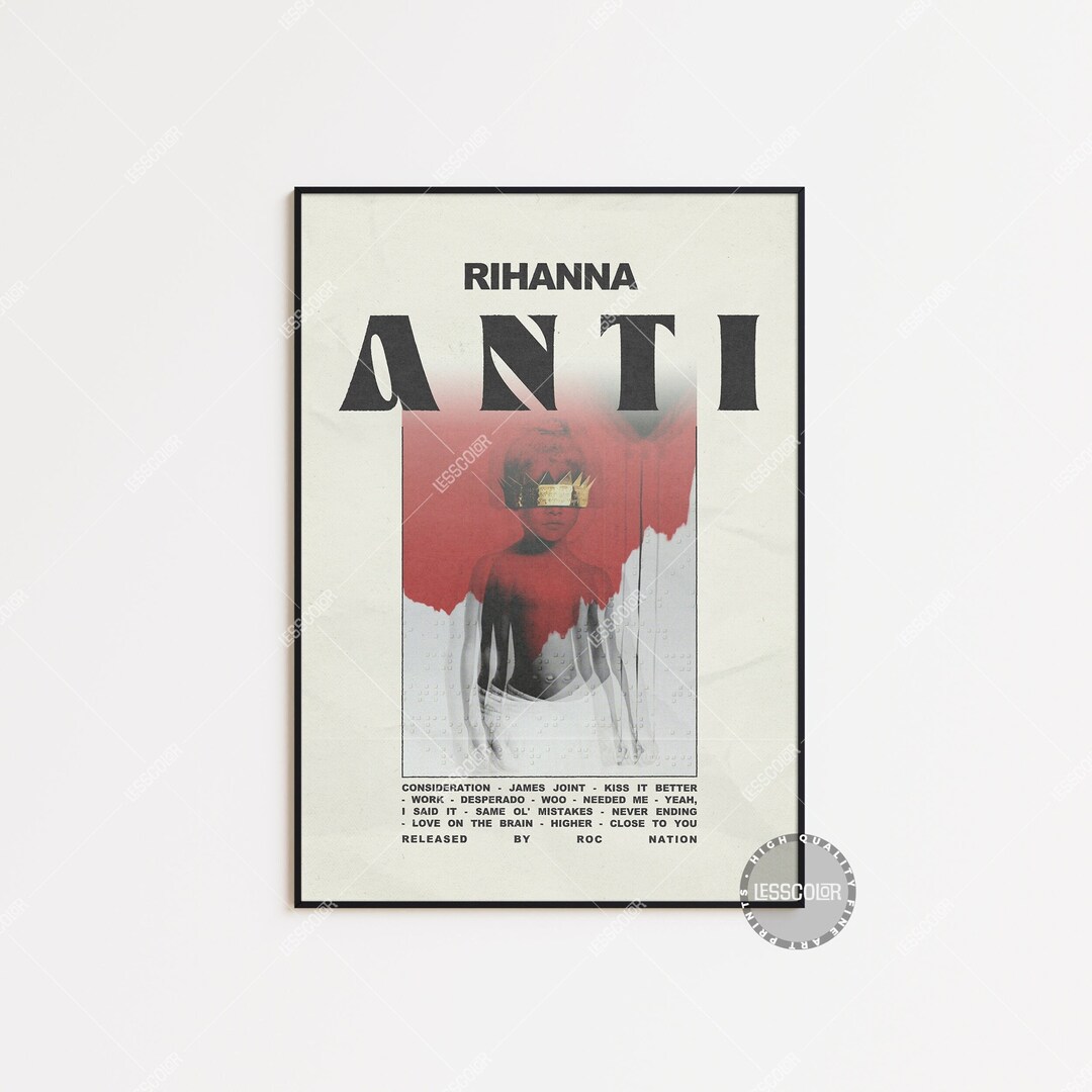 Rihanna Posters / Anti Poster / Anti by Rihanna Tracklist / - Etsy