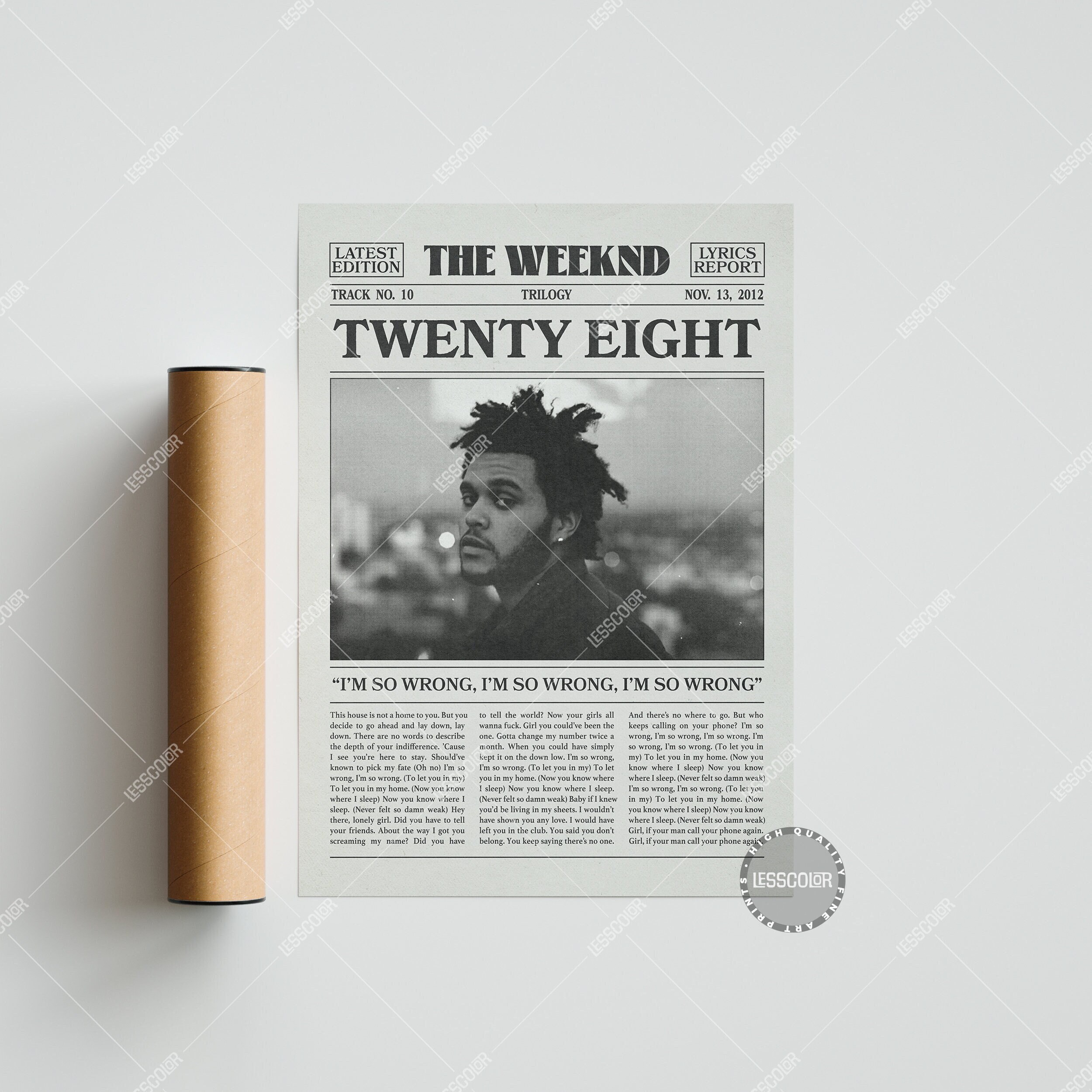 The Weeknd Retro Newspaper Print Twenty Eight Poster Twenty - Etsy