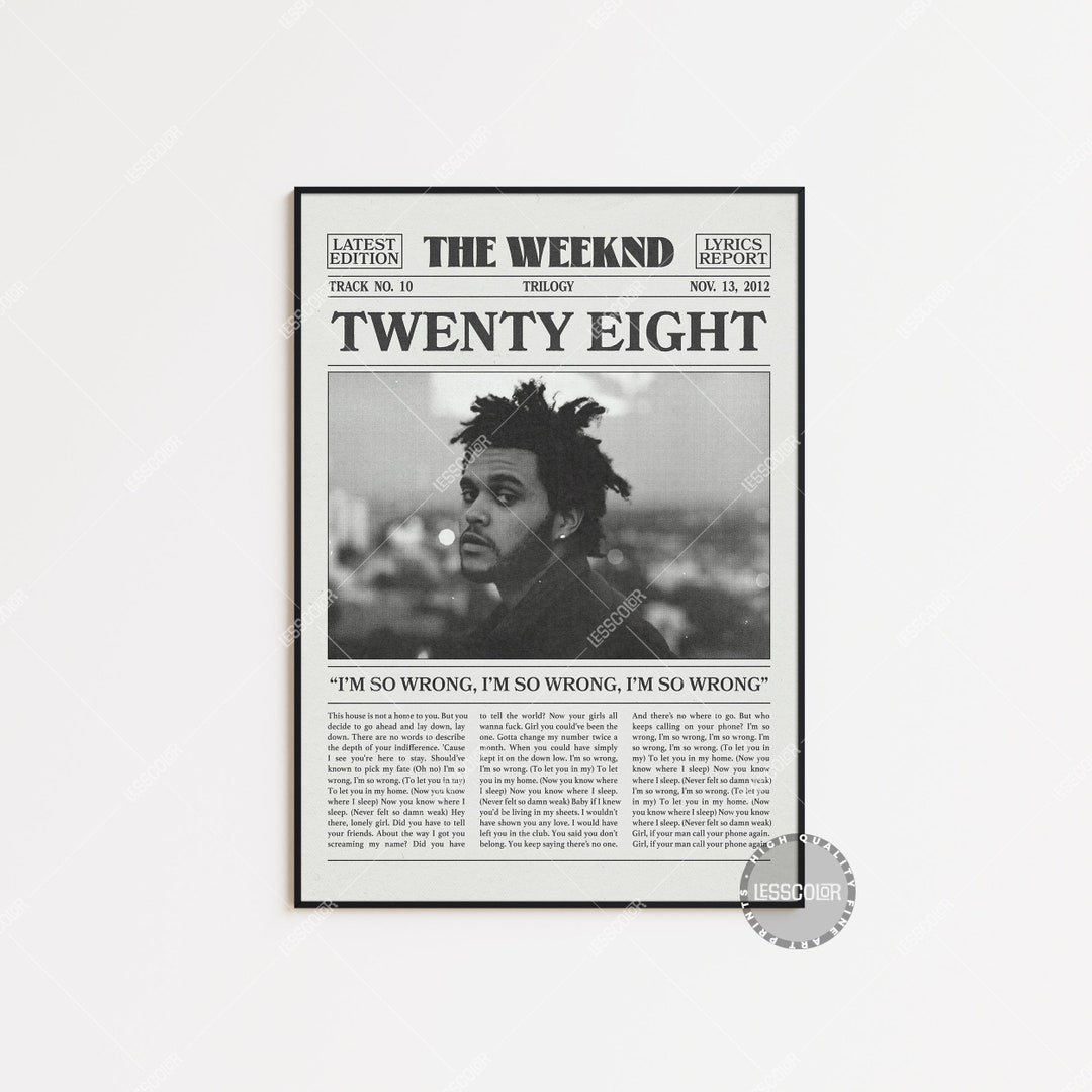 The Weeknd Retro Newspaper Print Twenty Eight Poster Twenty - Etsy