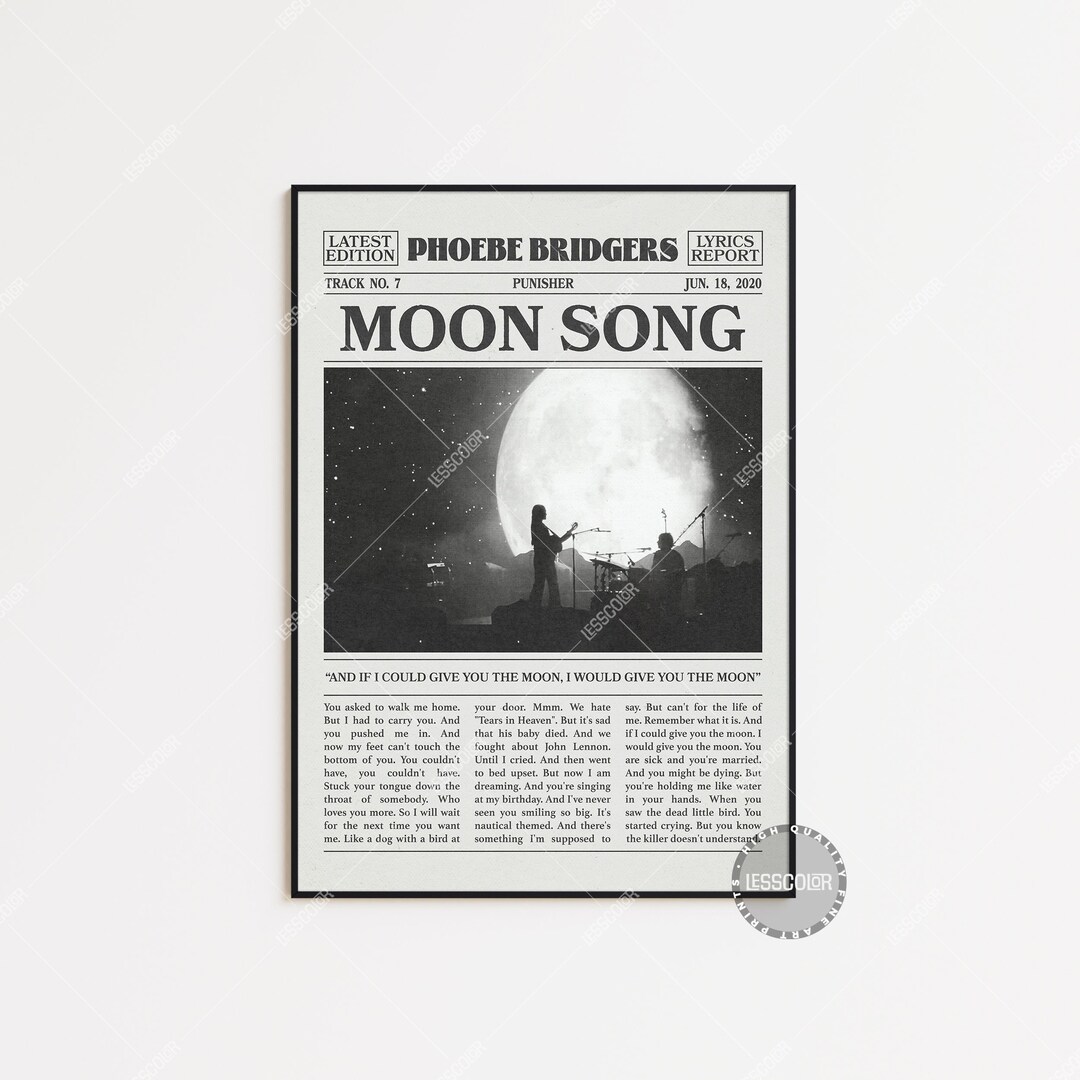 Phoebe Bridgers Retro Newspaper Print Moon Song Poster Moon - Etsy