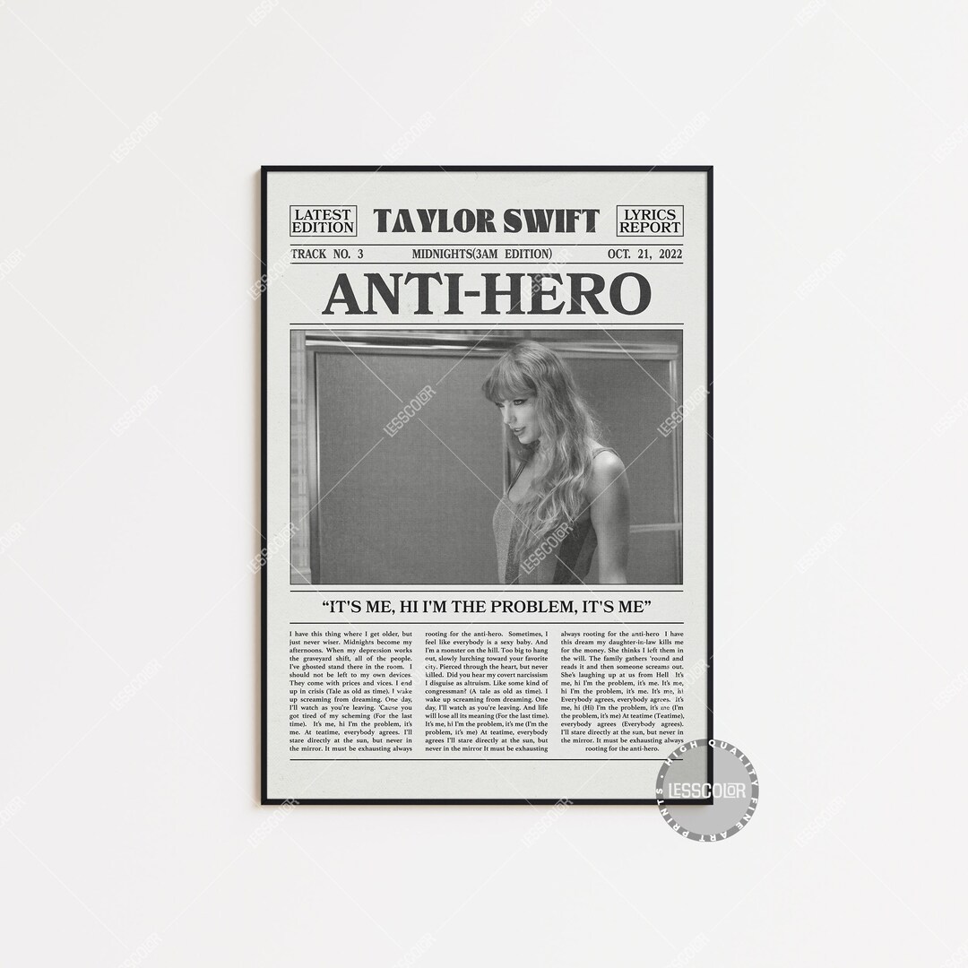 Taylor Swift Anti-hero Posters / Midnights Poster Album Cover - Etsy