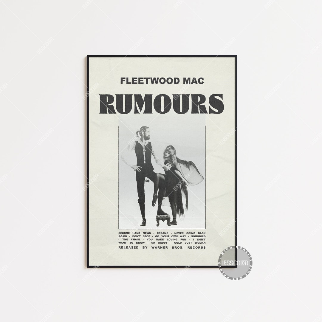 Fleetwood Mac Posters / Rumours Poster / Album Cover Poster - Etsy