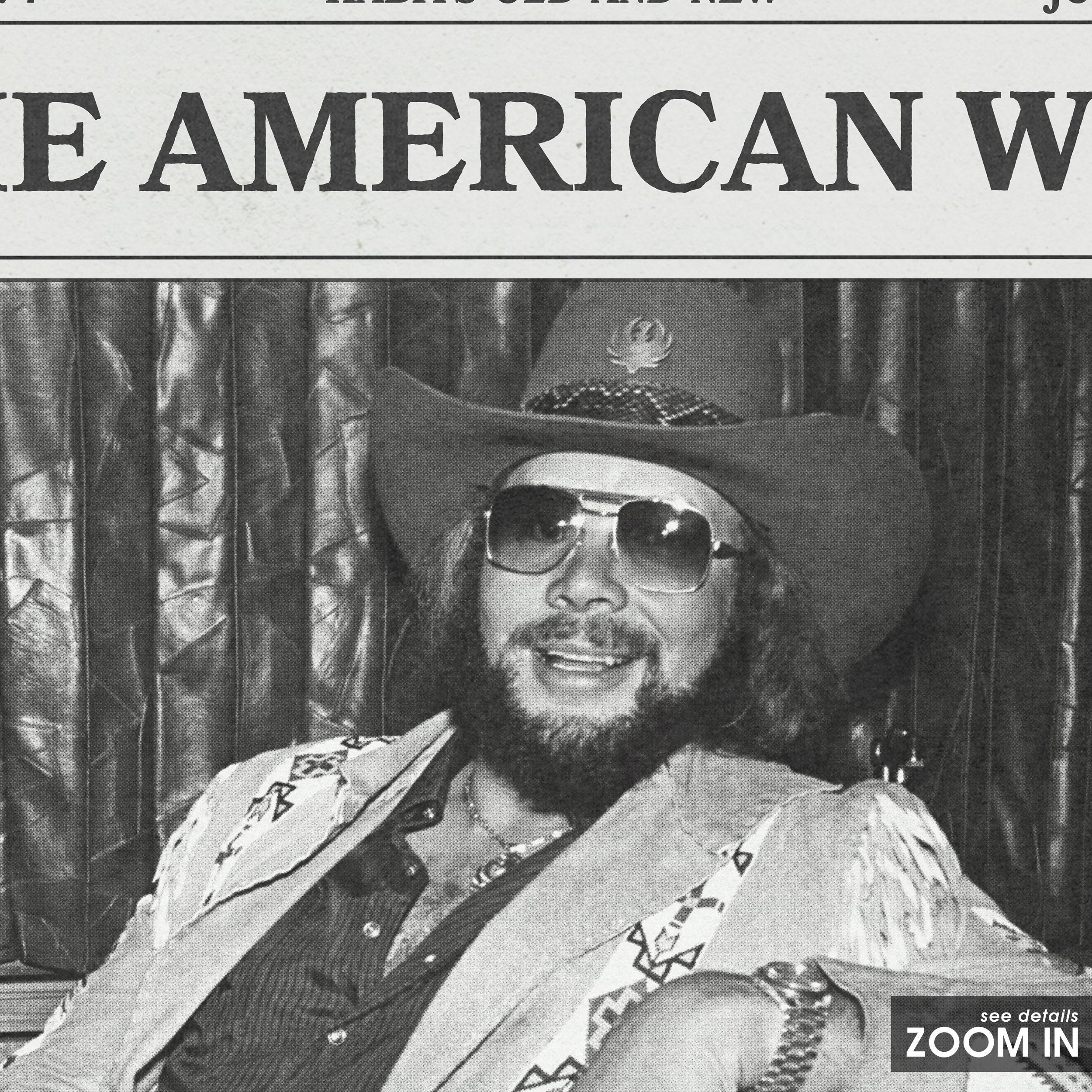 Hank Williams Jr. Retro Newspaper Print the American Way - Etsy