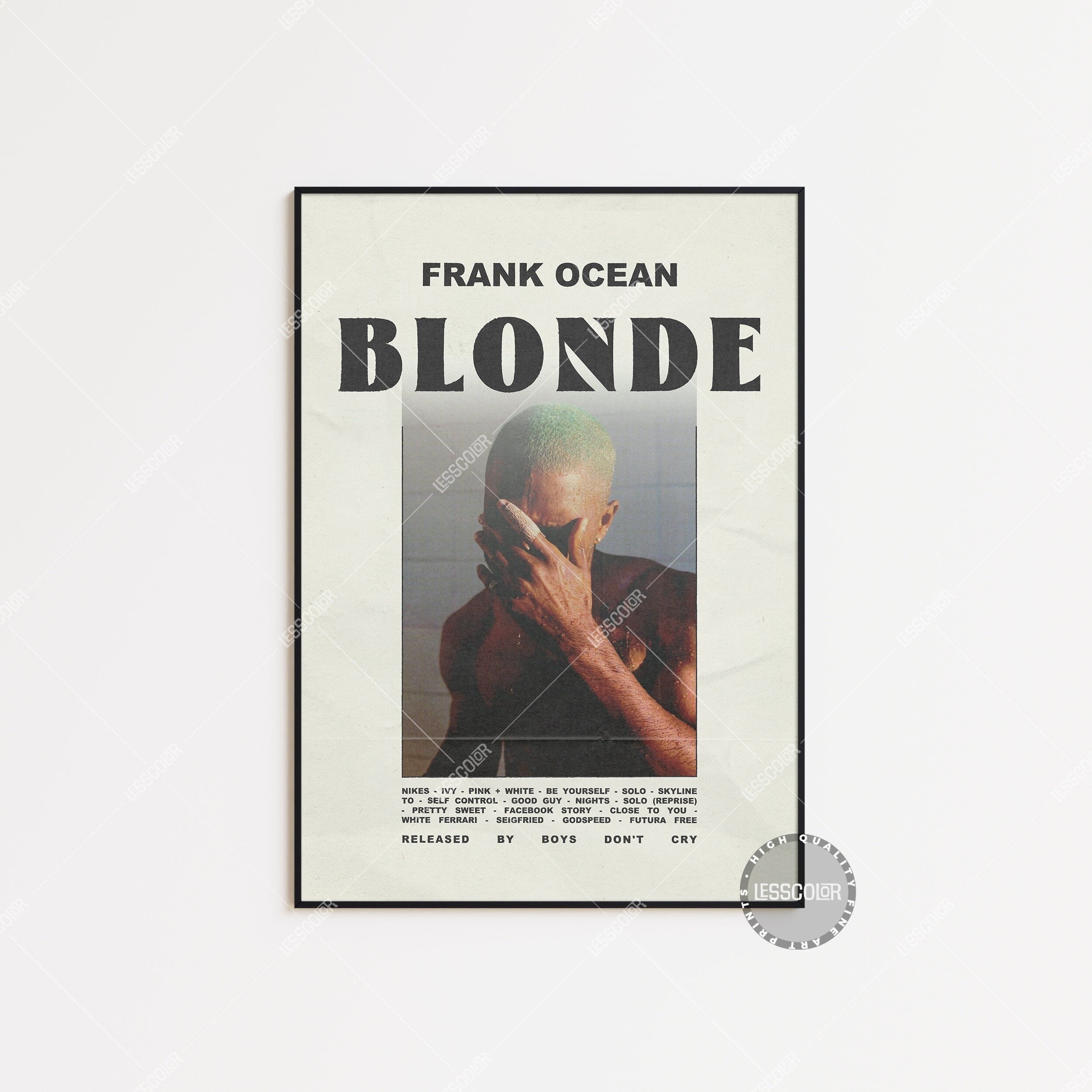Frank Ocean Posters Blonde Poster Blonde Tracklist Album Etsy