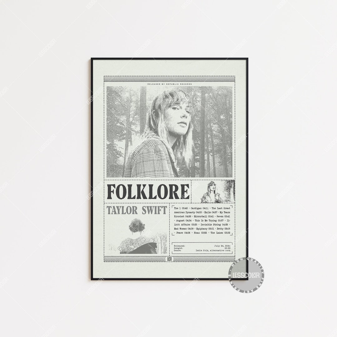 Taylor Swift Posters / Folklore Poster / Album Cover Poster - Etsy España