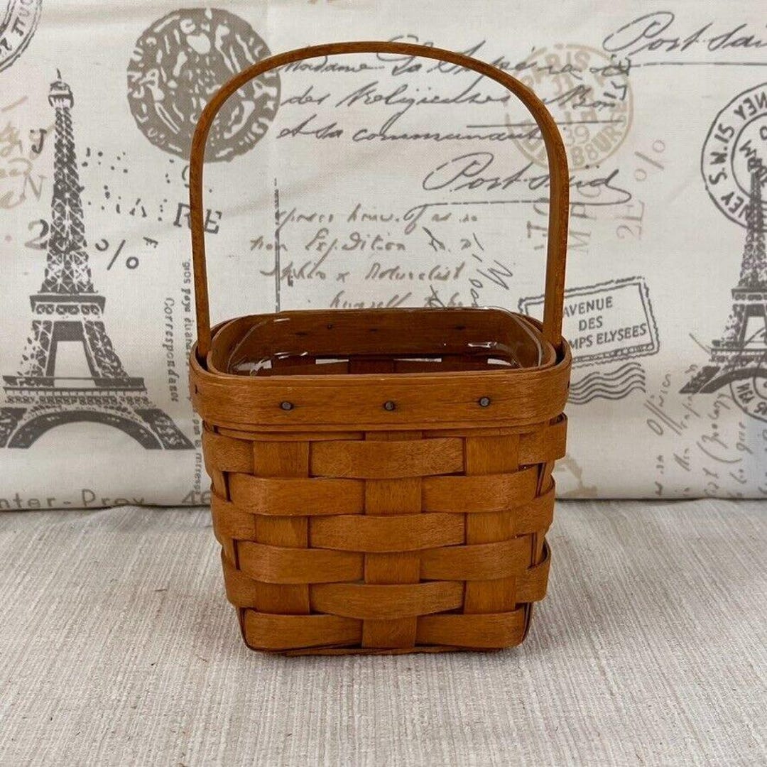 Longaberger 1992 Small Peg Basket With Plastic Protector 5 X 5 X 4.5 - Etsy