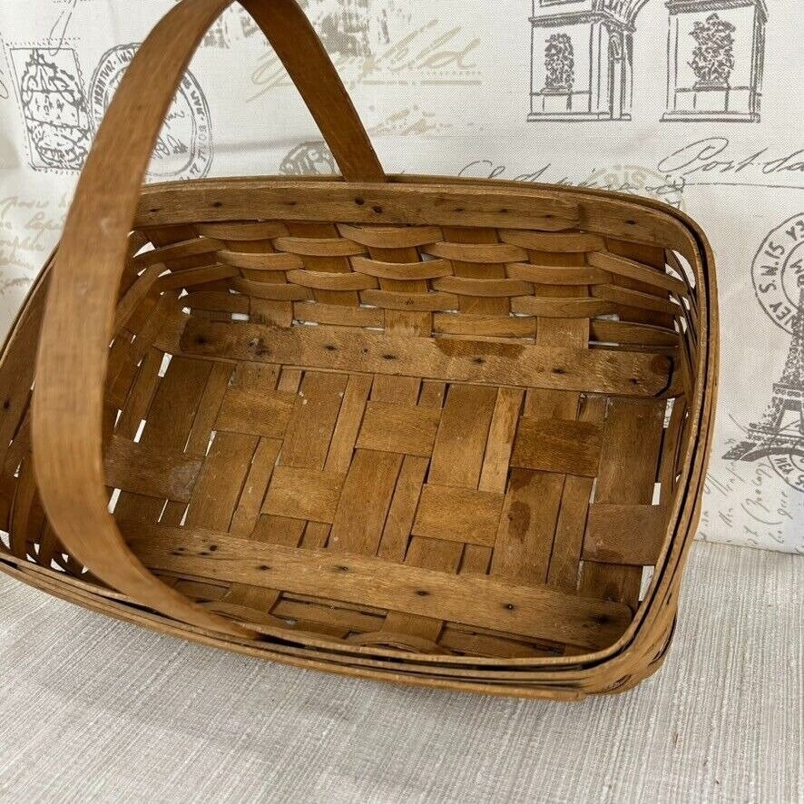 Longaberger 1985 Small Gathering Basket With Fixed Handle 14 in X 9 in ...
