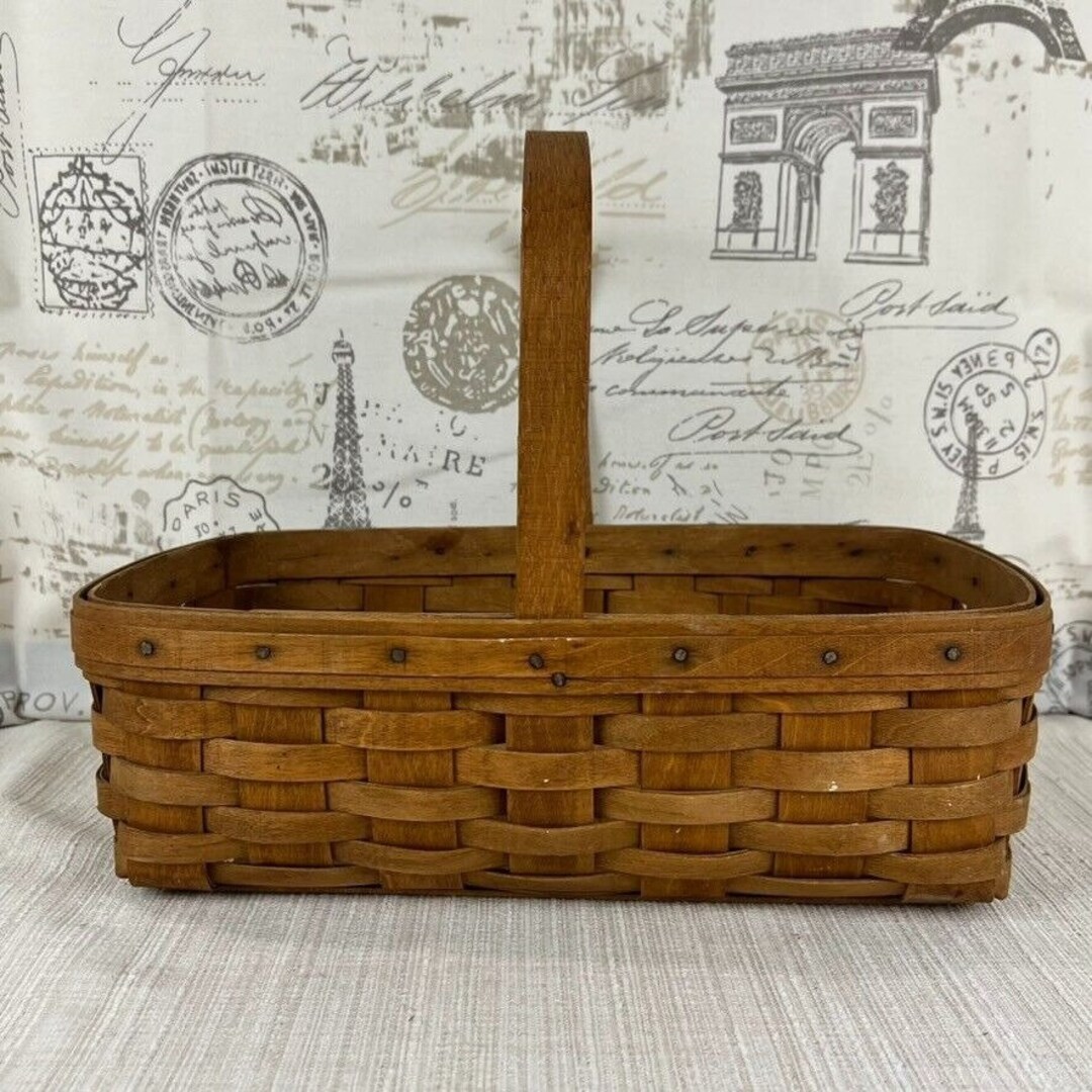 Longaberger 1985 Small Gathering Basket With Fixed Handle 14 in X 9 in ...
