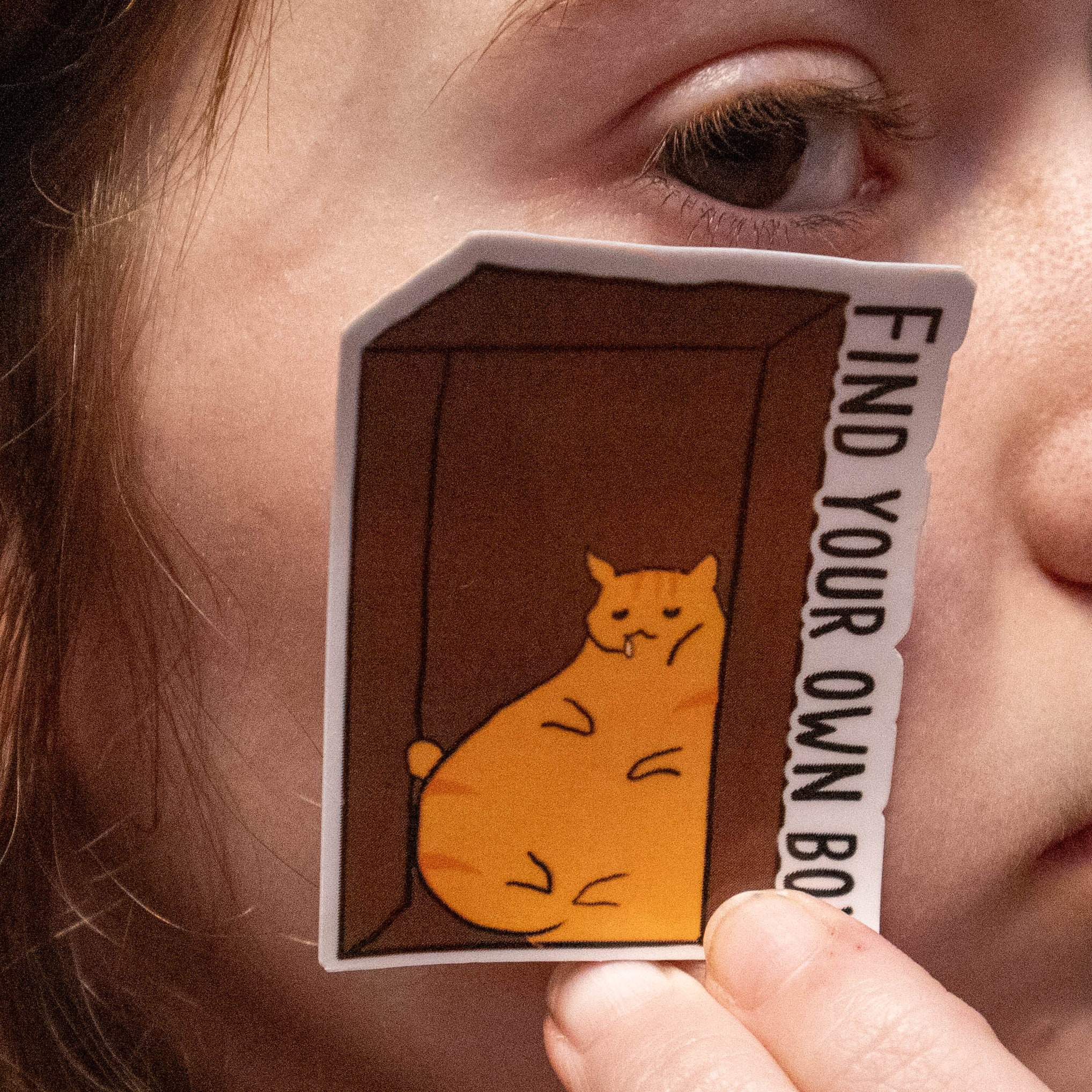 Get Your Own Box, Kawaii Cat Die Cut Laminated Sticker - Etsy