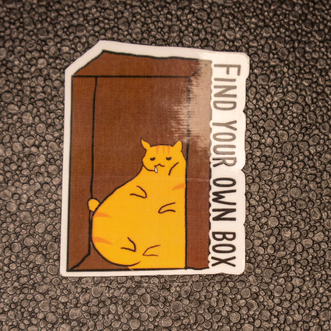 Get Your Own Box, Kawaii Cat Die Cut Laminated Sticker - Etsy