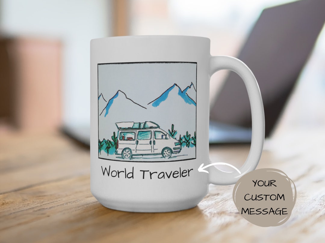 Personalized Camper Van Mug, Custom Travel Lover Mug, Perfect for the ...