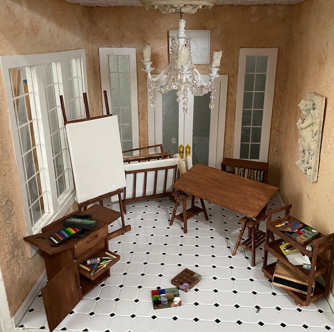 Miniature 1:12 Scale Art Studio - Etsy
