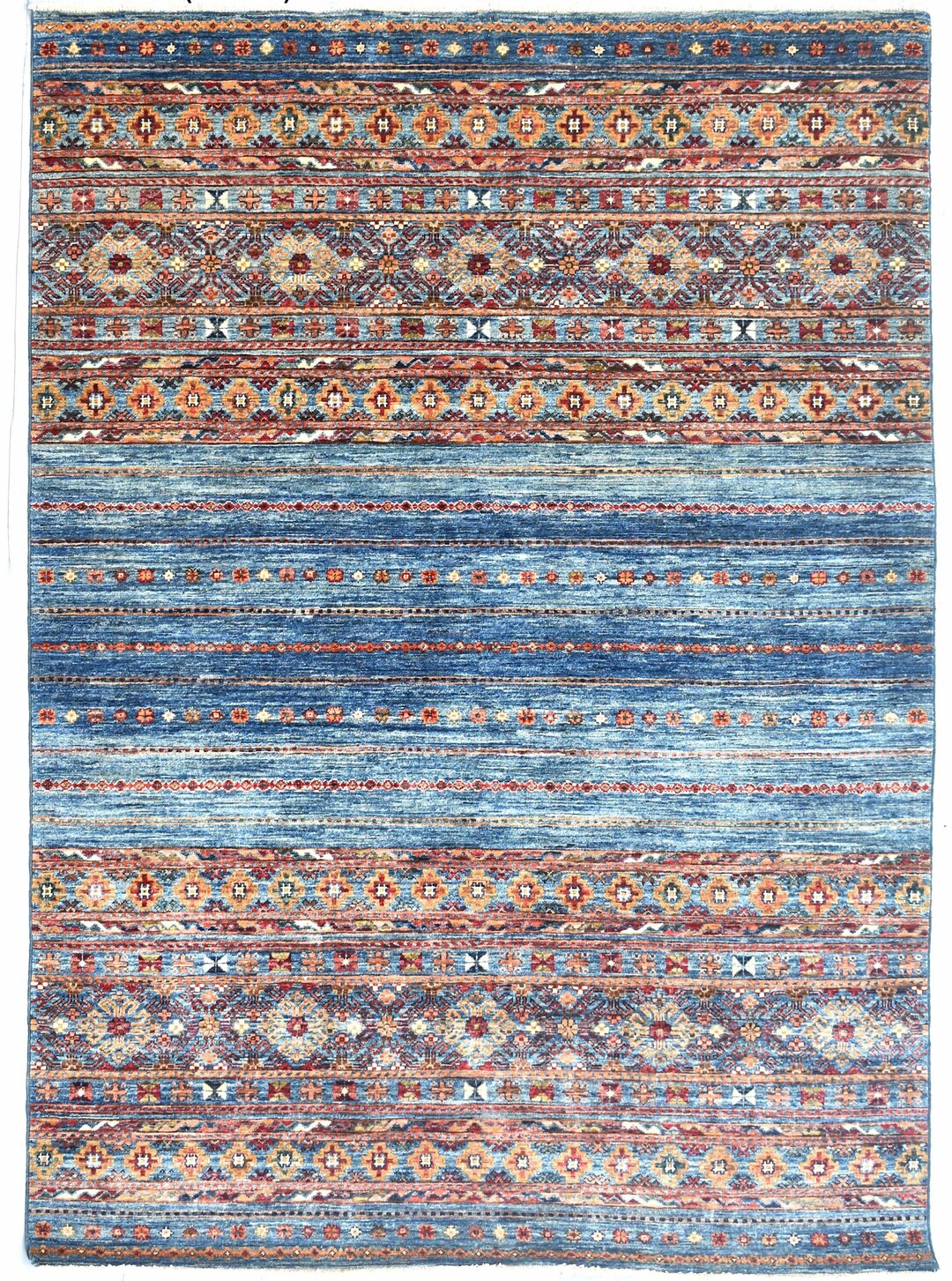 6x8 Ft Colorful Blue Tribal Rug Khorjin Rug Parallel - Etsy