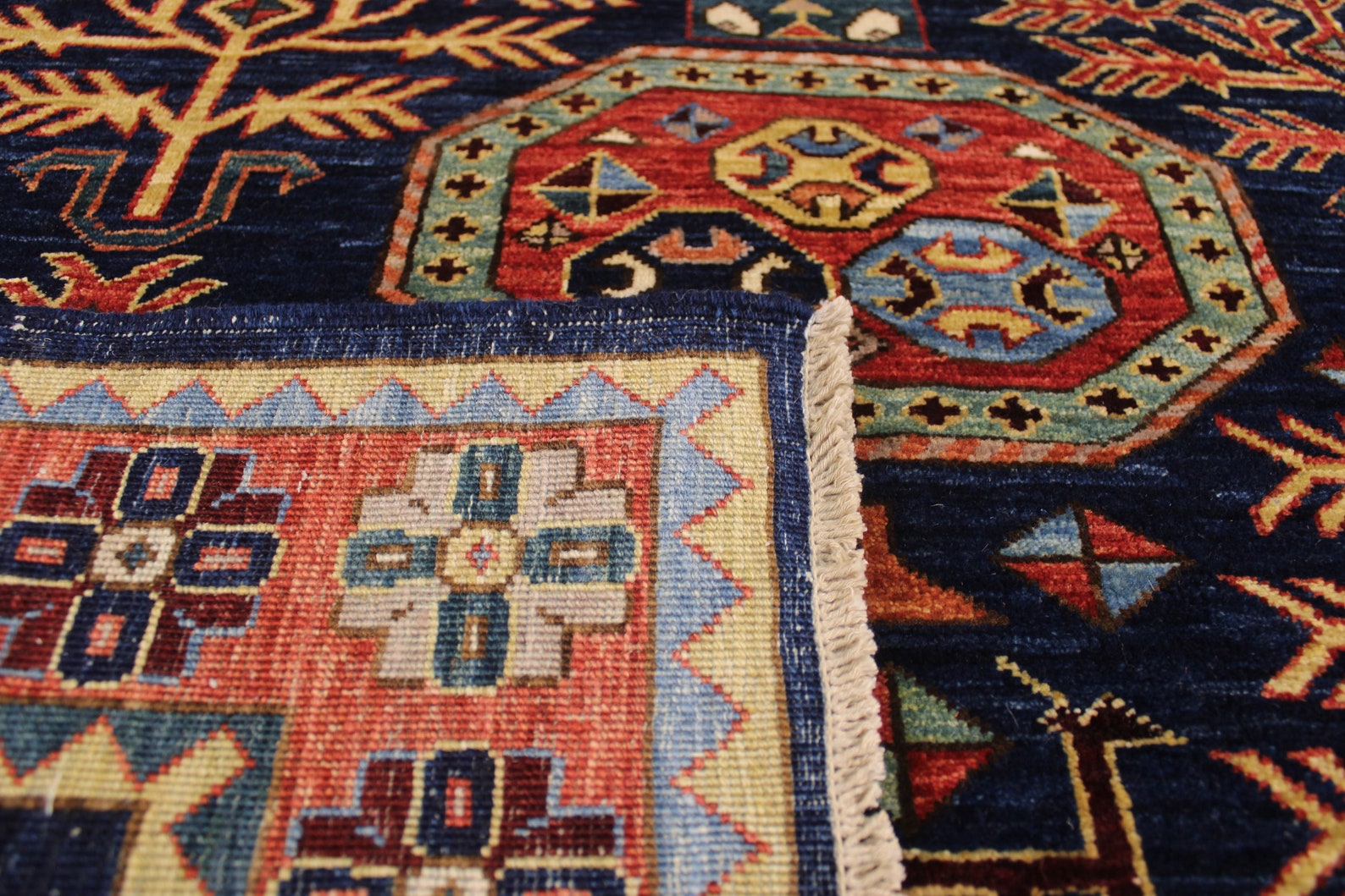 4x6 Cypress Tree Design Area Rug, Hand Knotted Afghan Wool Veg Dye Rug ...