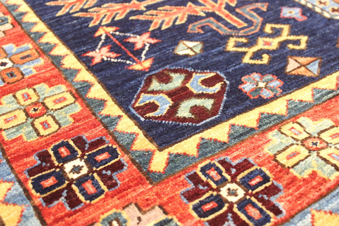 4x6 Cypress Tree Design Area Rug, Hand Knotted Afghan Wool Veg Dye Rug ...