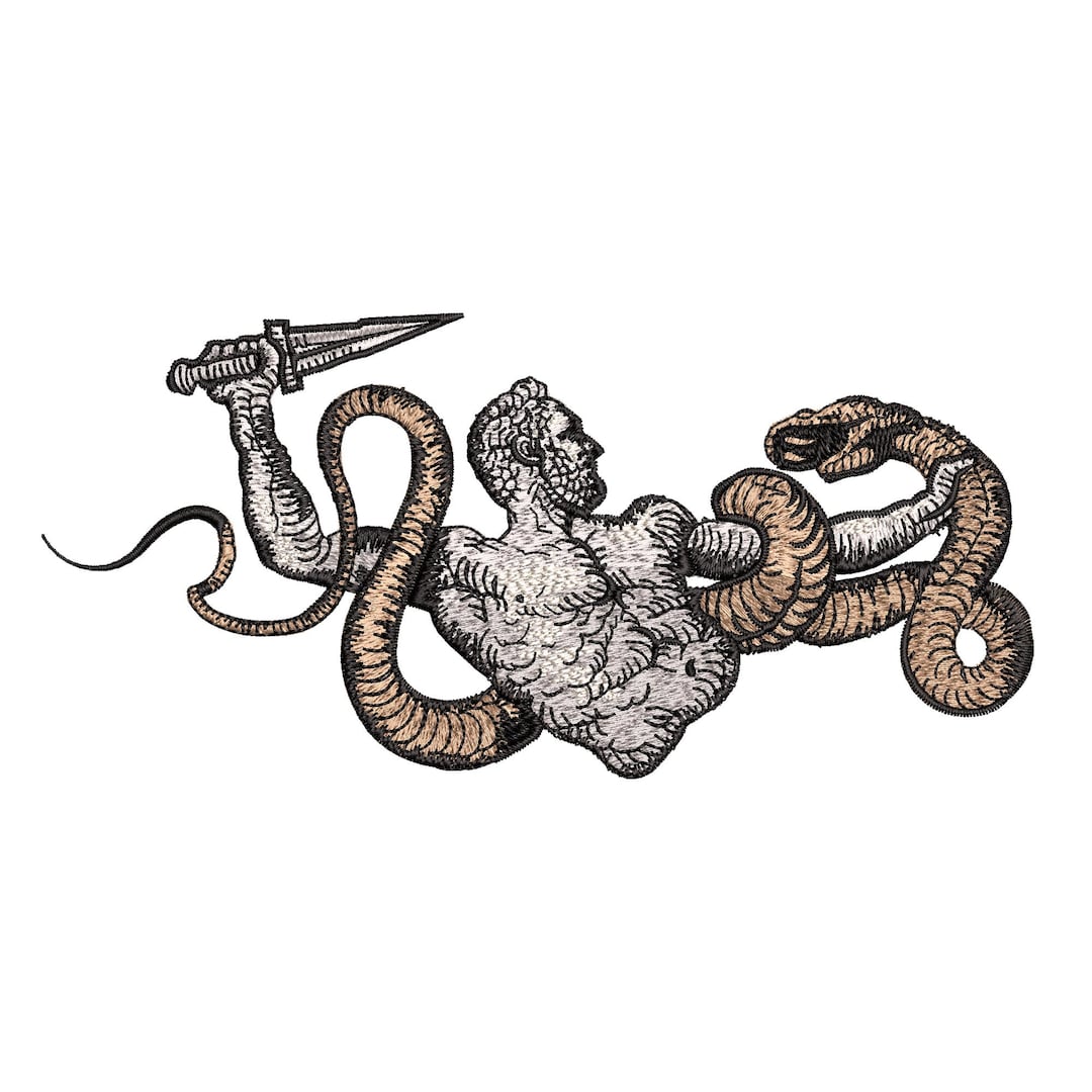 Machine Embroidery Design Hercules and Snake, Greek Sculture - Etsy