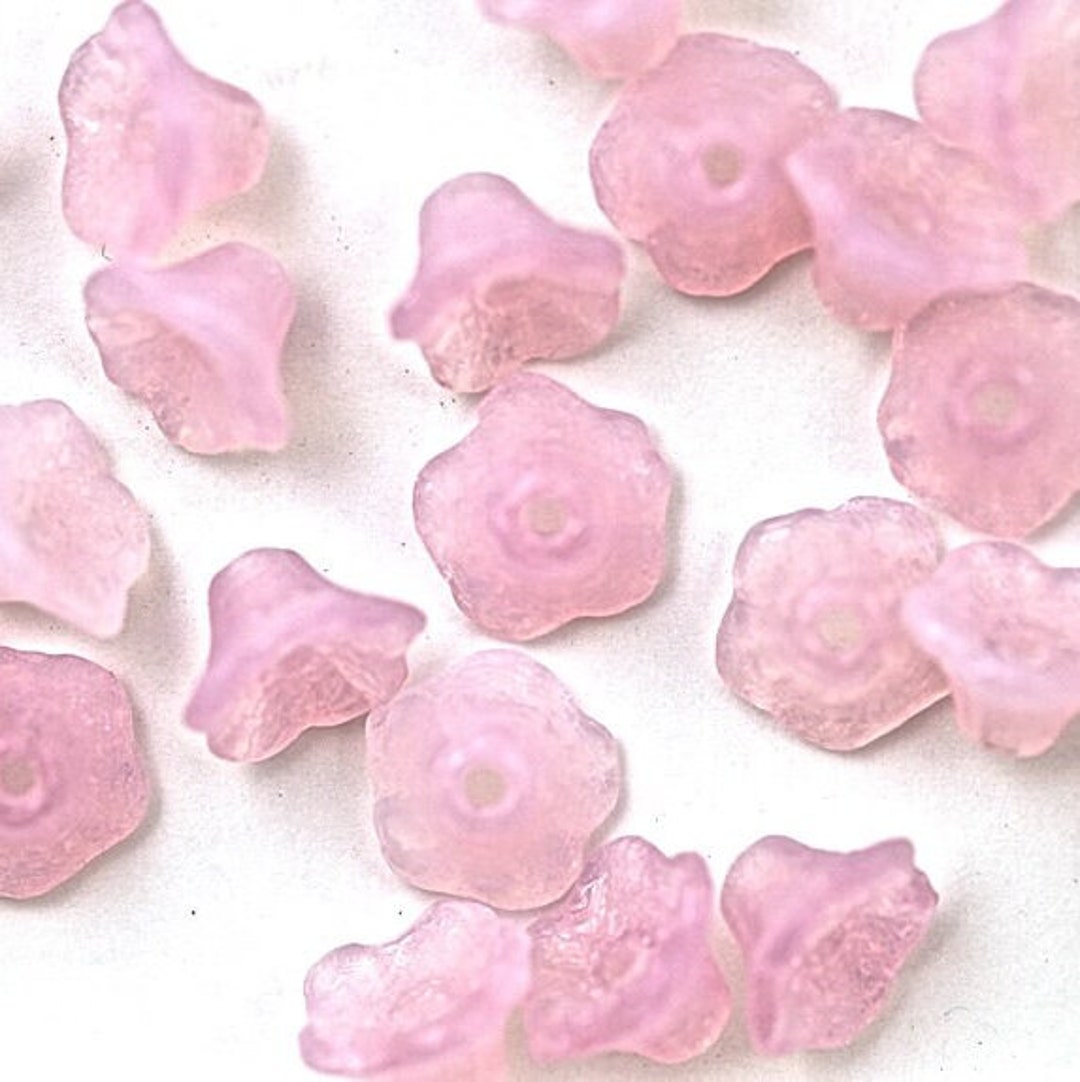 Flower Cup Beads Opal Rose, Czech Glass Beads, Eldoradobeads - Etsy