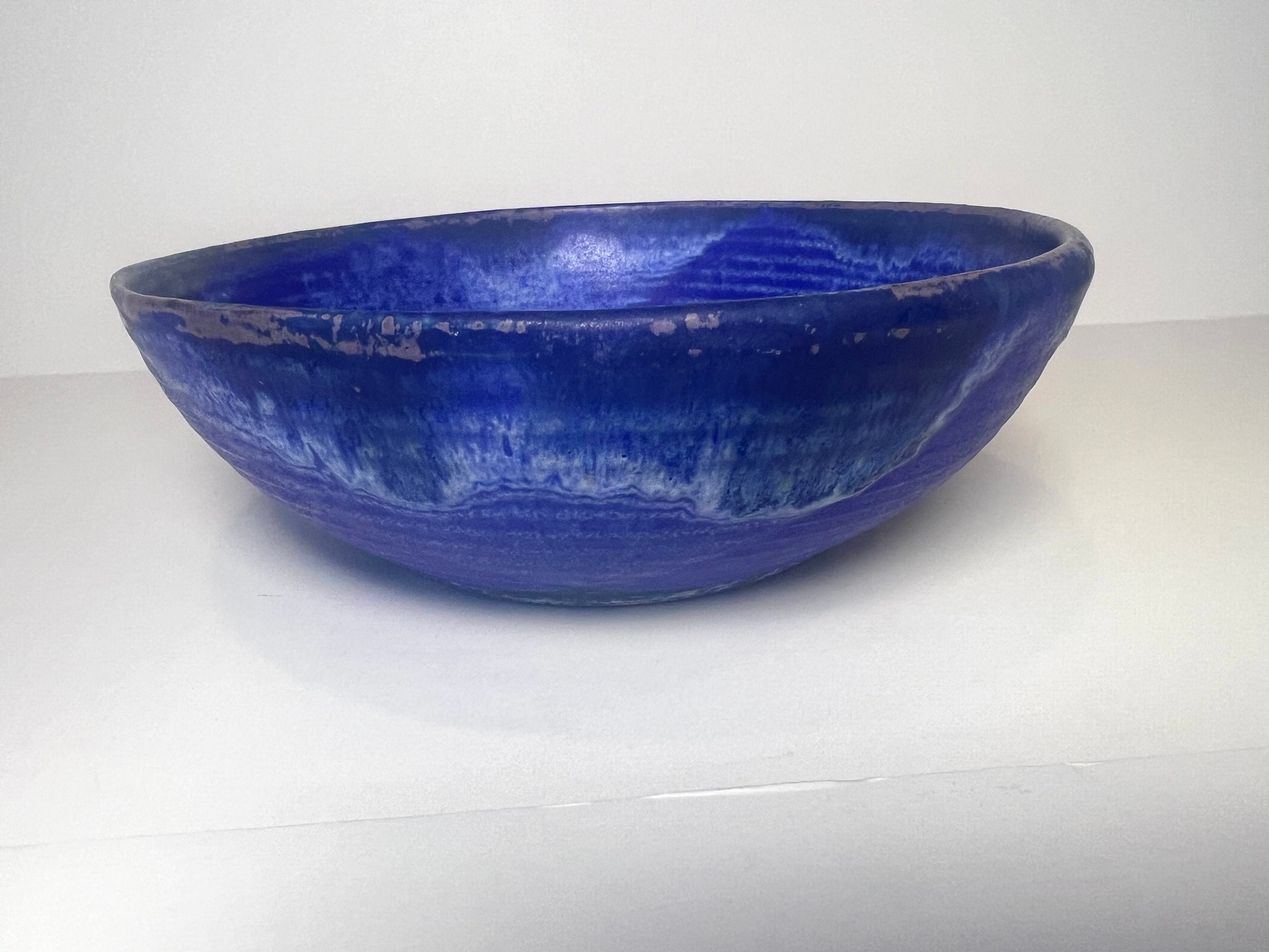 Mccarty Pottery Bowl Cobalt Blue Glaze Mississippi Delta Signed - Etsy