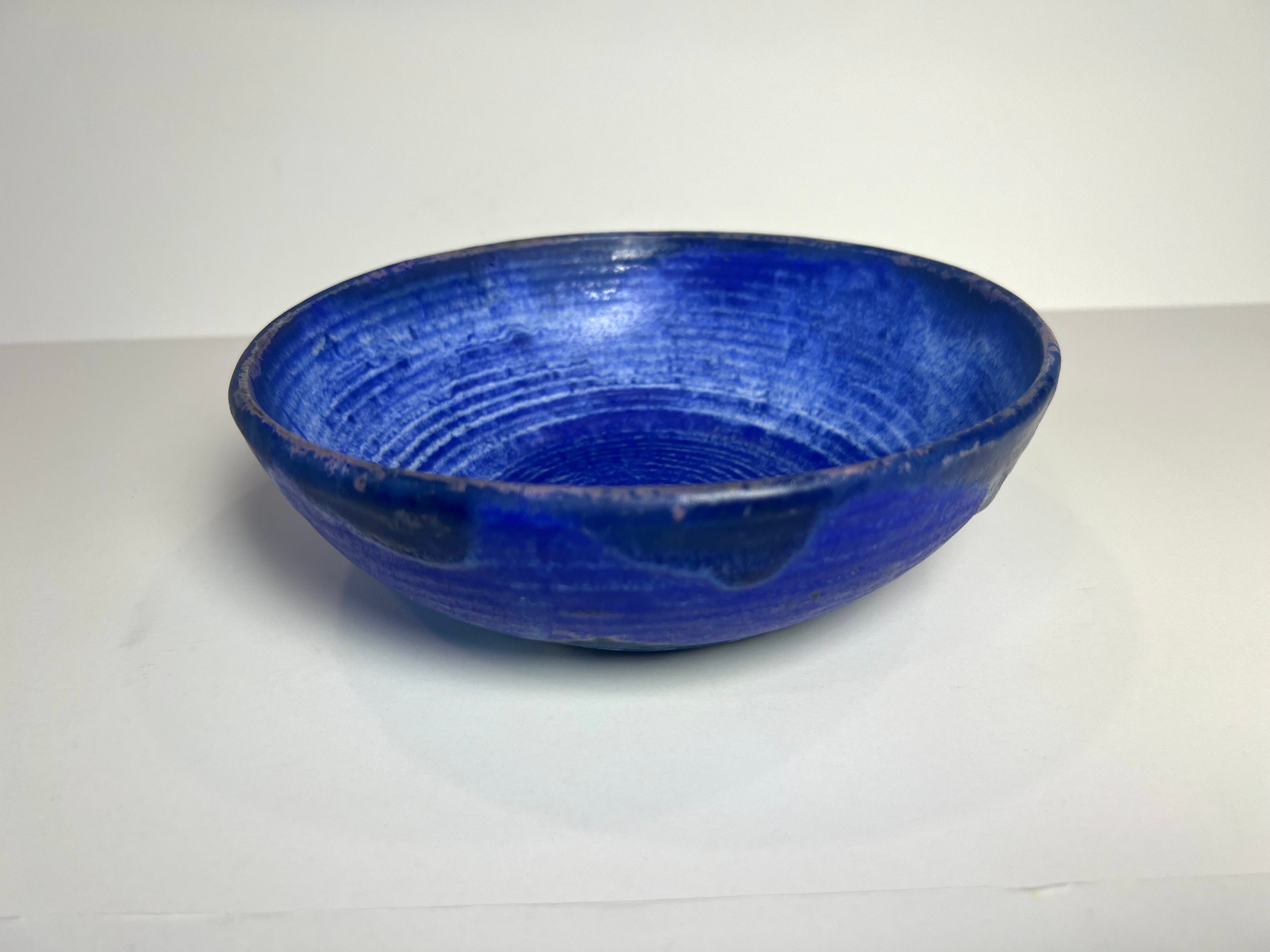 Mccarty Pottery Bowl Cobalt Blue Glaze Mississippi Delta Signed - Etsy