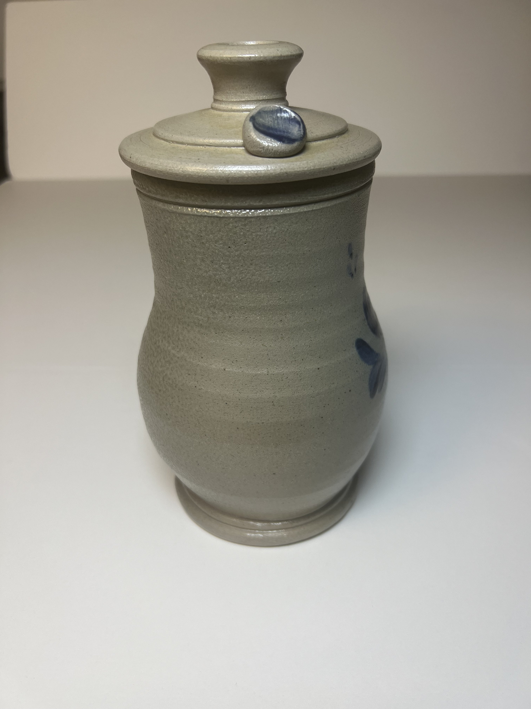 Rowe Pottery Storm Jar Gray Salt Glaze Stoneware Candle Holder Jug Hand ...