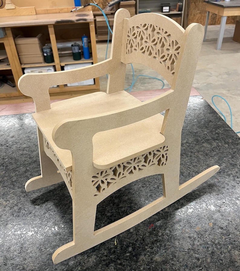 Kids Rocking Chair CNC Cut Files, Flower Design (digital Download) - Etsy