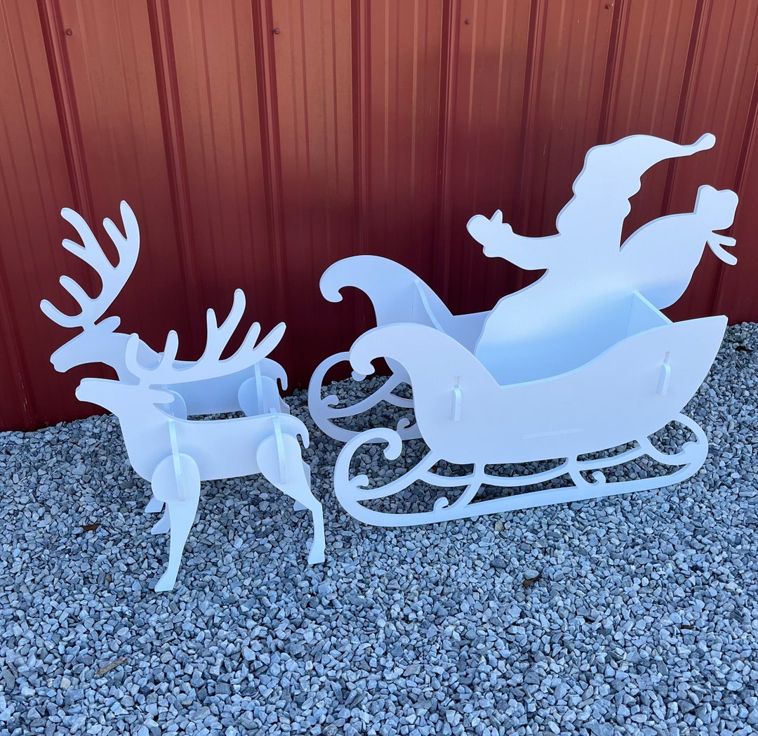 Santa Sleigh and Reindeer CNC Files, Large Foam PVC (digital Download ...