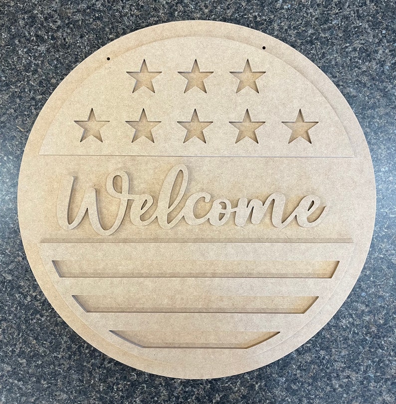 Welcome, Unpainted Door Hanger, Cnc File, Digital Download, Crv, Eps ...
