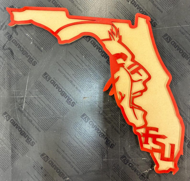 Florida State Unpainted Door Hanger, 2-layer Seminoles Digital Download ...