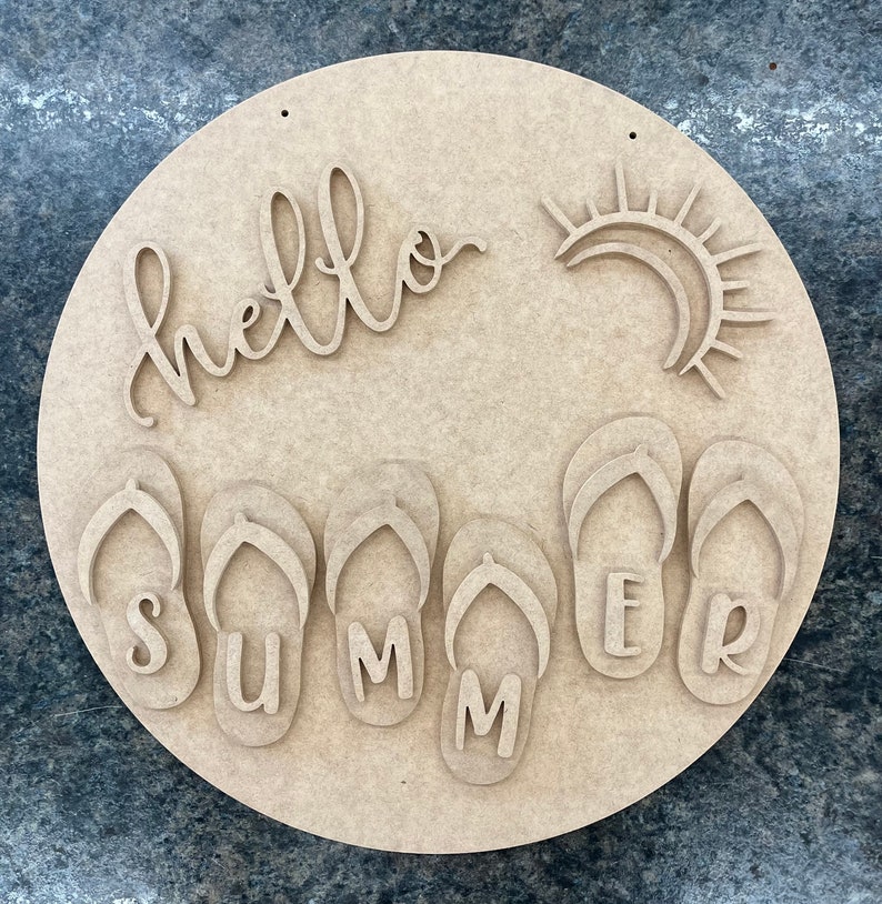 Hello Summer Door Hanger CNC File (digital Download) - Etsy