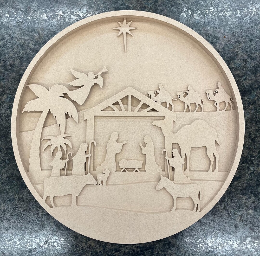Nativity Scene 5-layer CNC File, Door/wall Hanger (digital Download) - Etsy