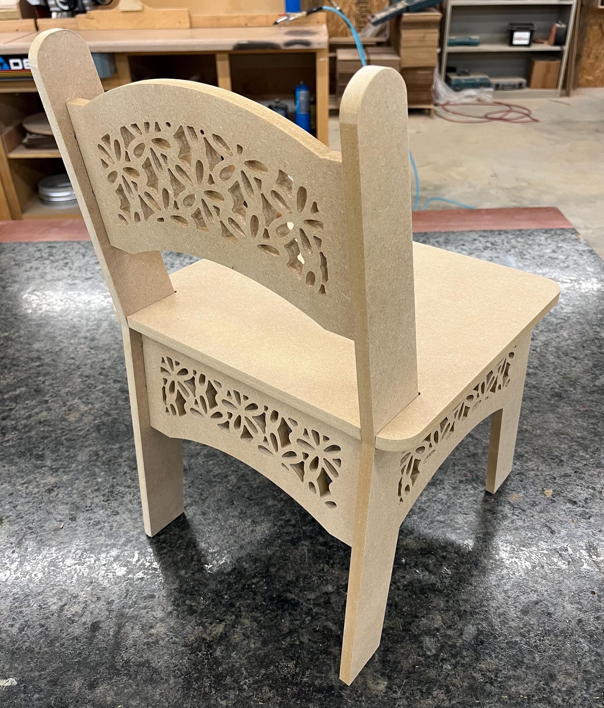 Kids Chair CNC Cut Files, Flower Design (digital Download) - Etsy