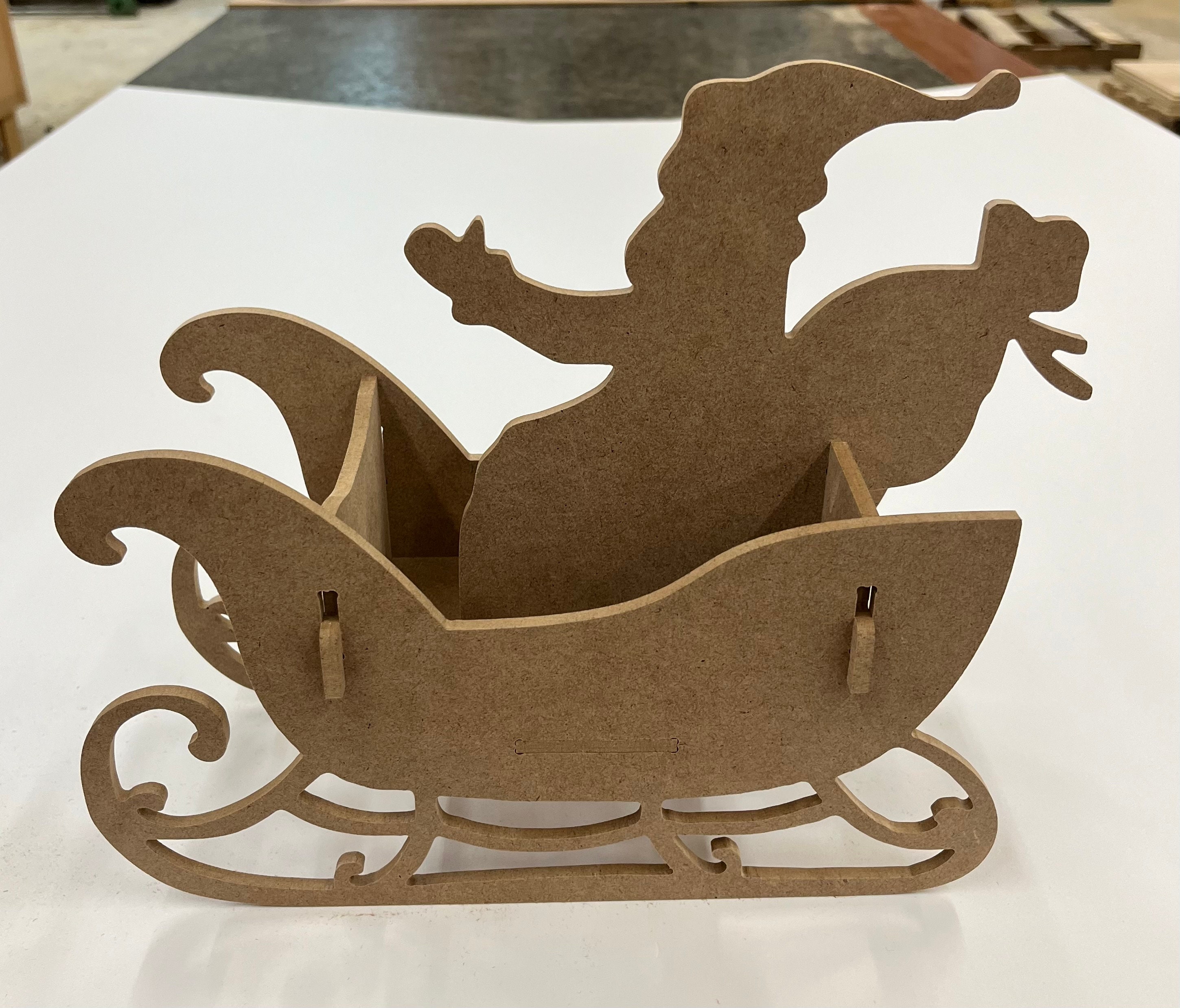 Santa's Sled and Reindeer Small, Santa and Reindeer File, Digital ...