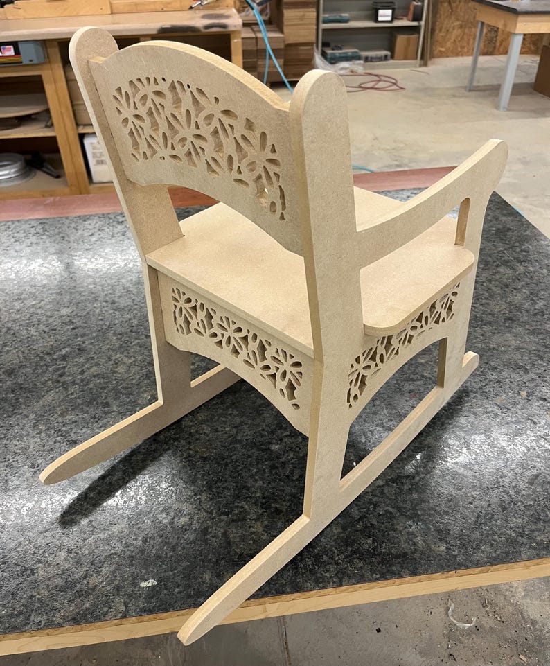 Kids Rocking Chair CNC Cut Files, Flower Design (digital Download) - Etsy